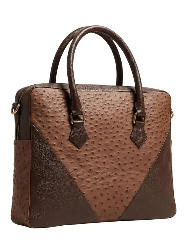 SIBYLLA DELPHICA Ostrich Leather Laptop Tote Athena - Brown