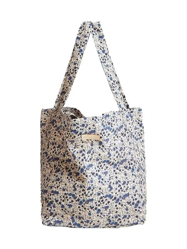 LILY AND LIONEL Aster Floral Linen Tote Bag - Blue