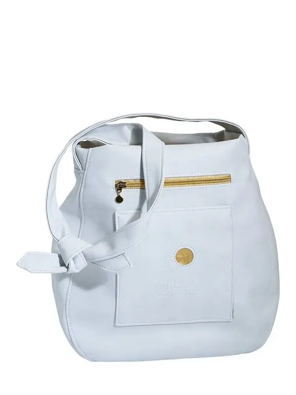 MILLA VON COSY Knotted Handle Tote Bag - Gold/grey
