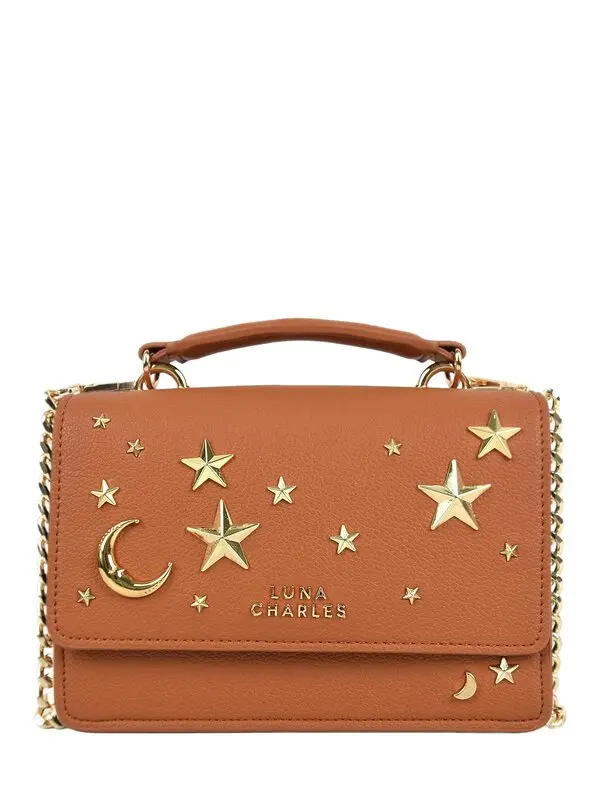 LUNA CHARLES Nova Star Studded Handbag - Brown