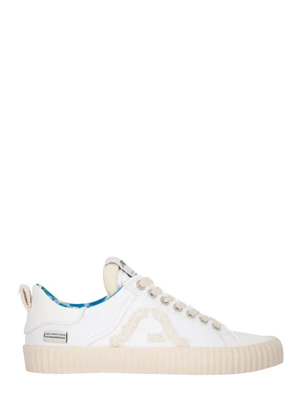 SPRINGA | UNIQUE VULCANIZED SNEAKERS ITALIAN HANDMADE Springa Wavy Shirt Sneakers - White