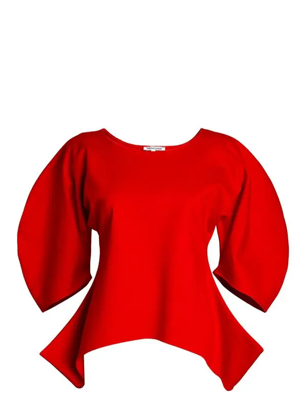 BIANCA POPP Puff Blouse With Flaps - Red