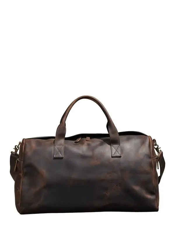 TOURI Leather Duffle Bag - Brown