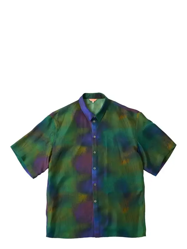 LOST PATTERN Brooklyn Oversized Silk Shirt - Green