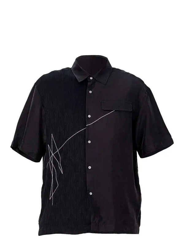 SMART AND JOY Graphic Line Shirt - Black