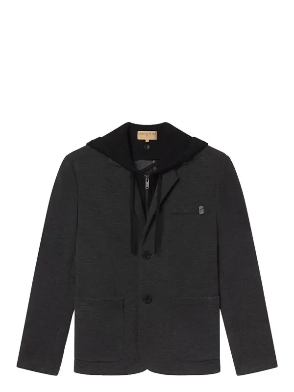 WESTON JON BOUCHER Atticus Slim Fit Blazer With Removable Hoodie - Black