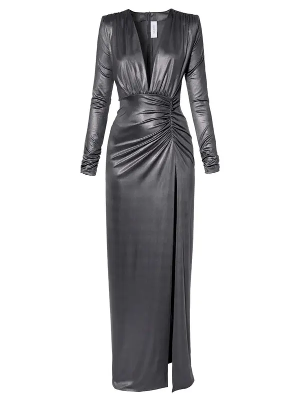 AGGI BY HALEWSKI Clarissa Pearl Maxi Dress - Grey