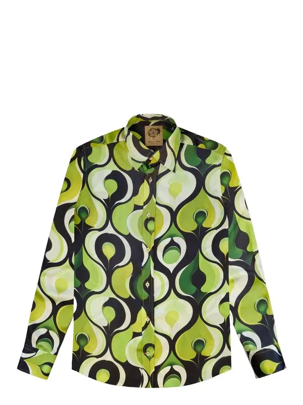GRESHAM BLAKE Apples Silk Shirt - Green