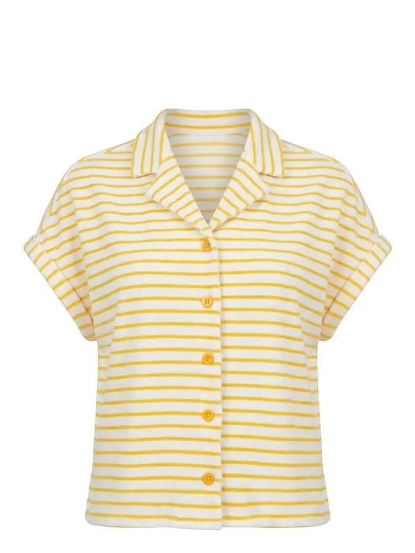 NOOKI DESIGN Caspian Towelling Stripe Blouse - Yellow
