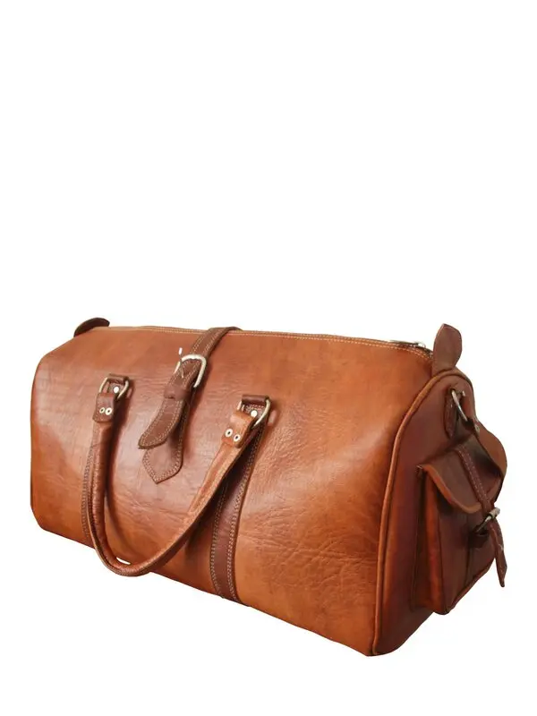 BERBER LEATHER The Rabat Overnight Bag - Brown