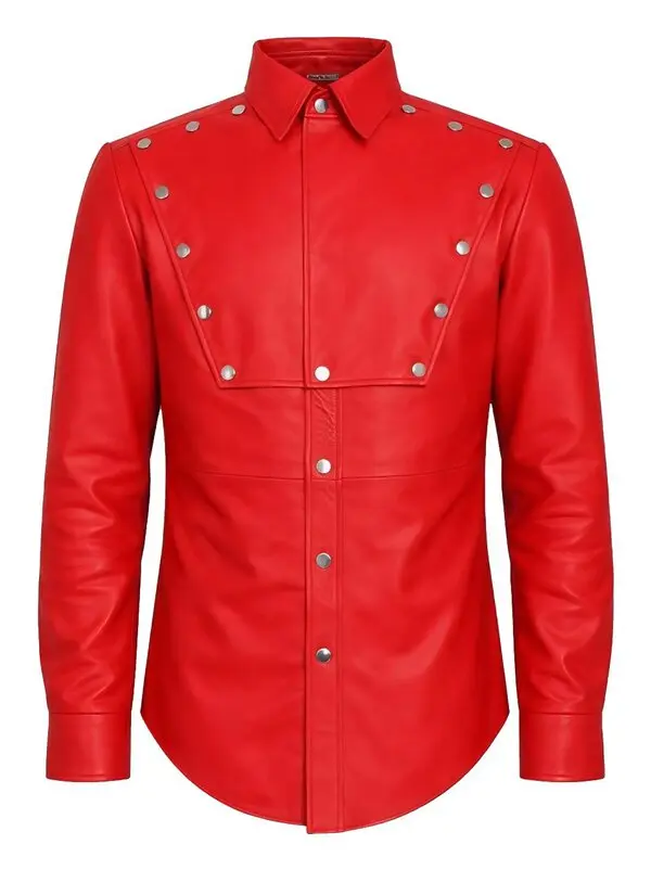 ZASTASTUDIO Buttoned Leather Jacket - Red
