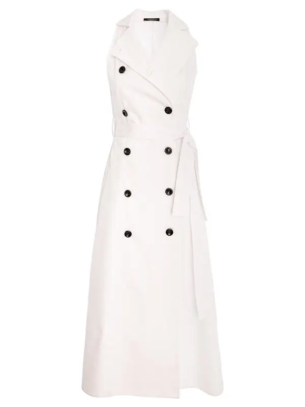 AVENUE N°29 Poplin Midi Trench Dress - White