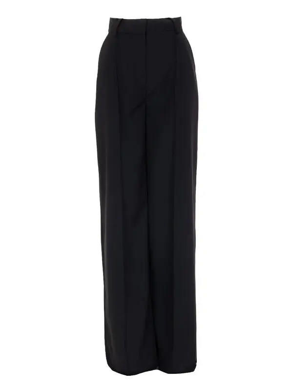 ZAMSEE Wool Pants With Back Slit - Black