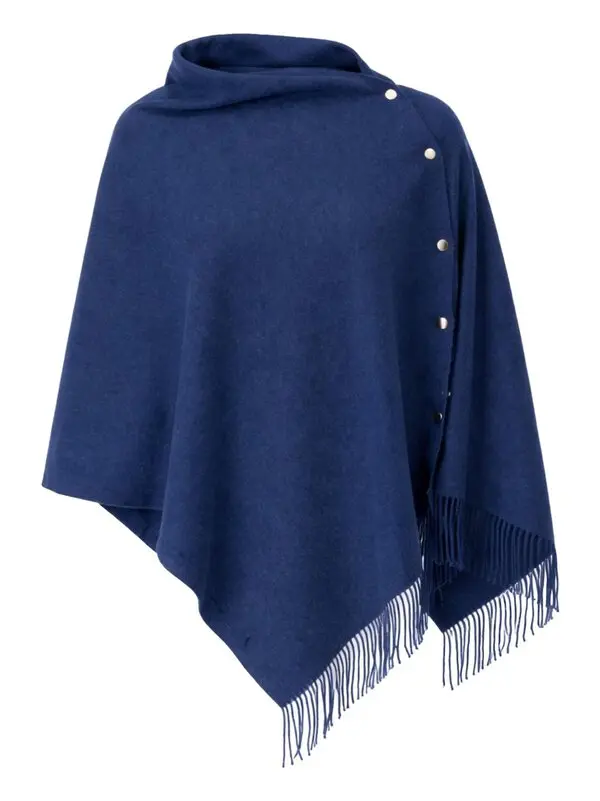 FRANCHETTI BOND Gisella Button Poncho - Blue