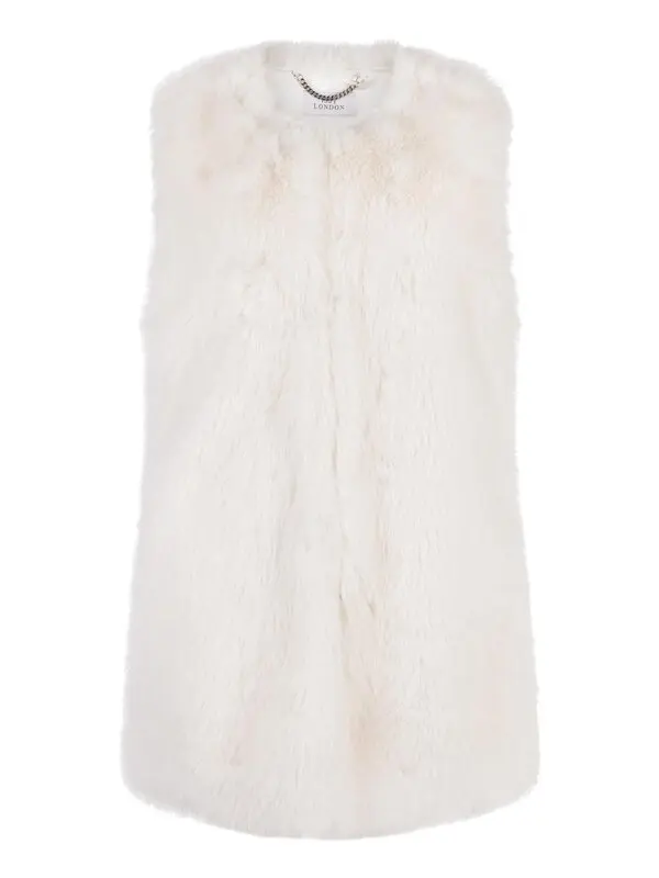 ISSY LONDON Evie Faux Fur Gilet - White
