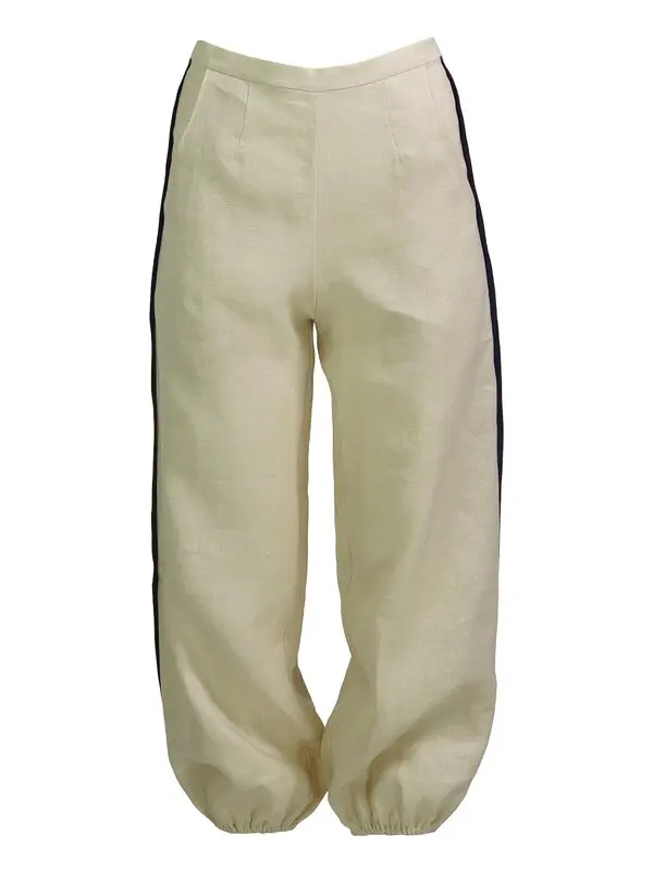 KRISTINIT Bel Âge Calf Length Pants - Blue/white