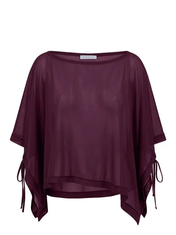 SEROTONE SWIM Swim Cover Up Mesh Rectangle Top - Red