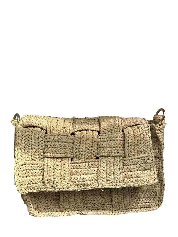 ZANATANY CONCEPTS Raffia Woven Shoulder Bag - Gold