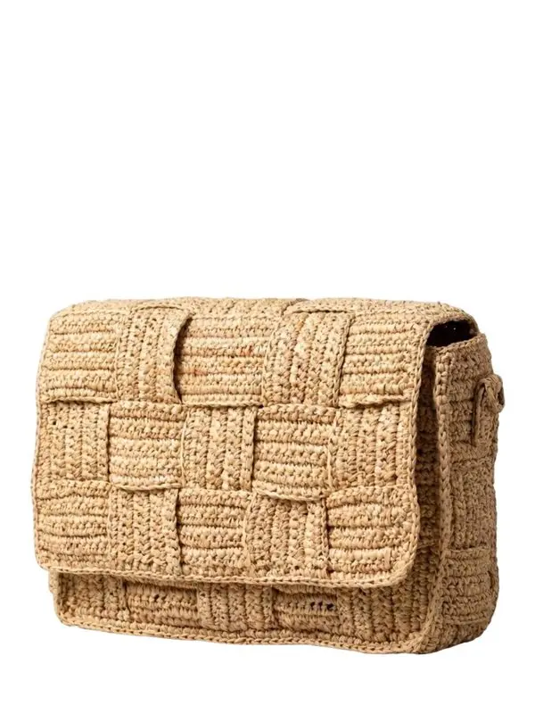 ZANATANY CONCEPTS Raffia Woven Shoulder Bag - Gold