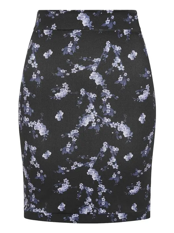 SOPHIE CAMERON DAVIES Floral Jersey Skirt - Black