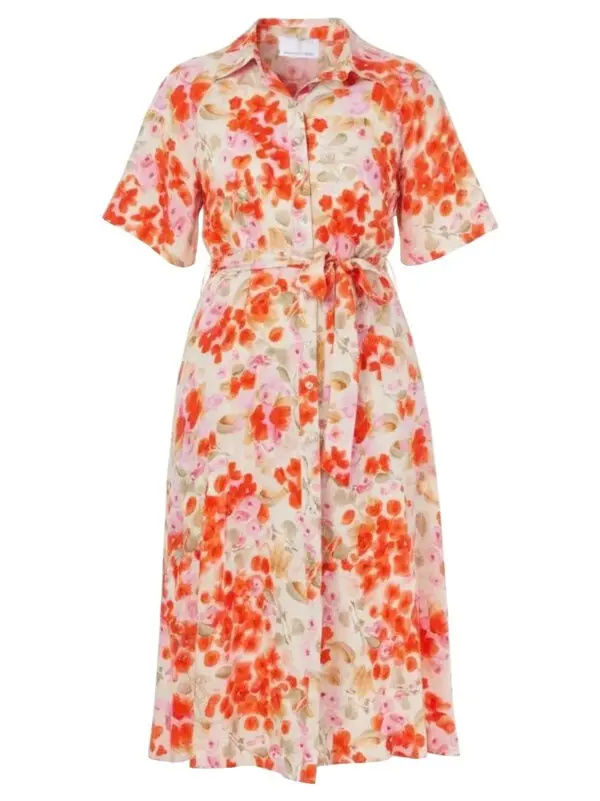 FRANCHETTI BOND Giralda Pansies Shirt Dress - Red