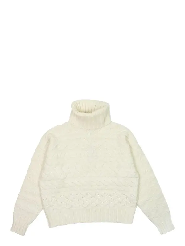 GIGI KNITWEAR Cable Knit Merino Wool Sweater - White