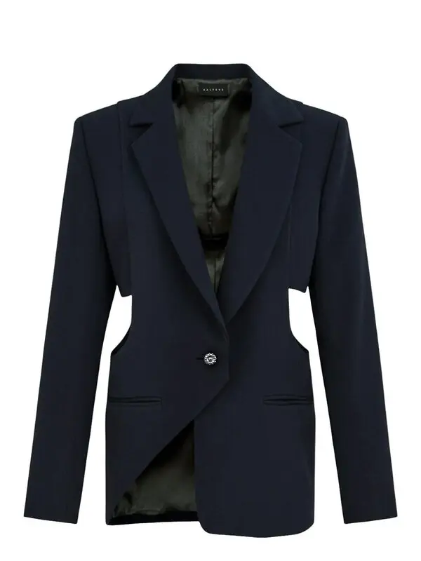 SALTEYE STUDIO Asymmetrical Bi-layered Blazer - Black