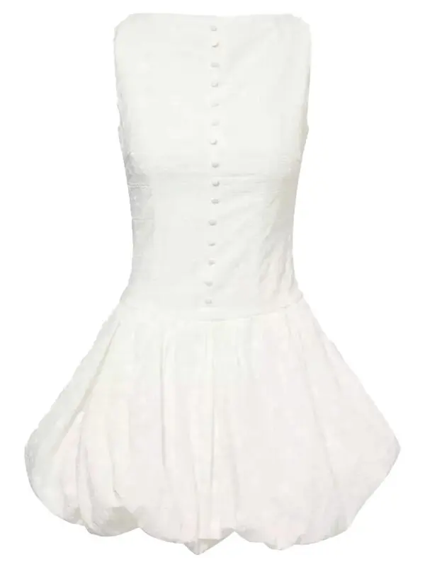 AMY LYNN Grazia Cotton Mini Puffball Dress - White