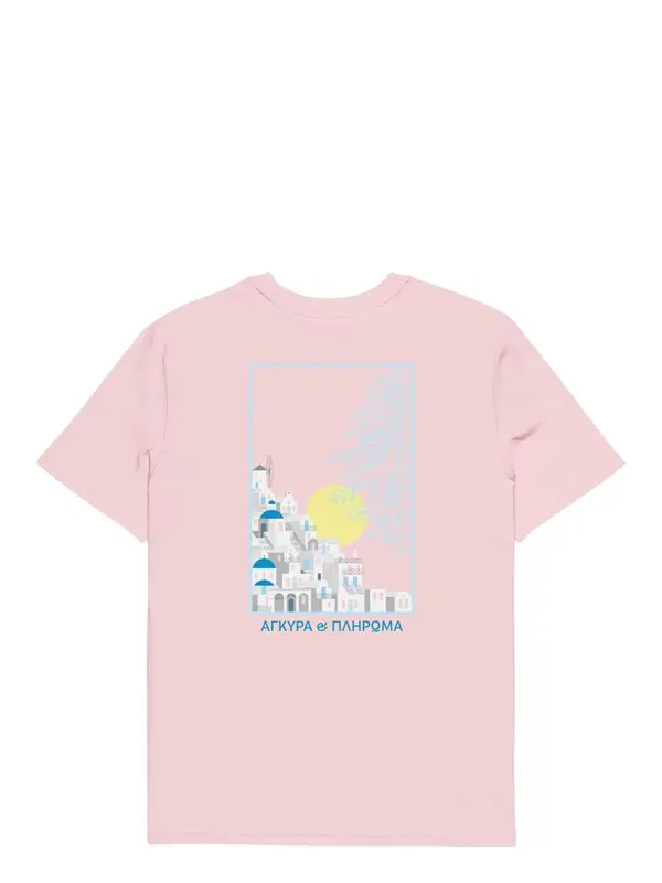 ANCHOR & CREW Cotton Santorini Landmark Organic Cotton T-shirt - Pink