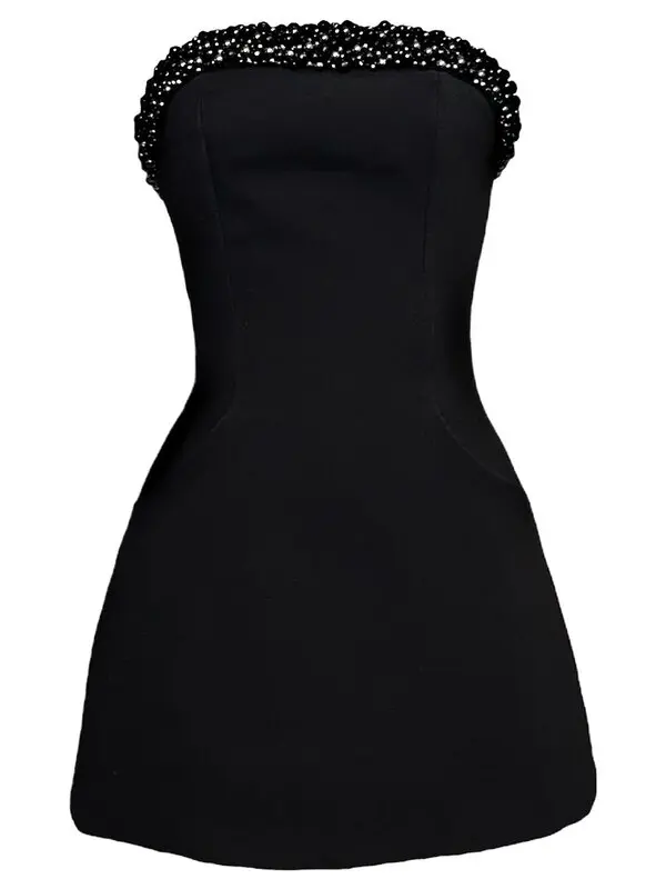 JANE GALA Strapless Mini Dress With Crystal Embellishments - Black