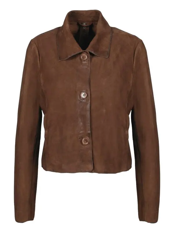 FREAKY NATION Goat Suede Vintage Leather Jacket - Brown