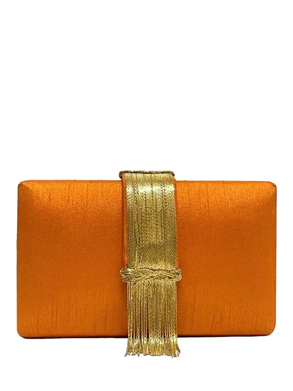 SIMITRI Spice Fringe Clutch - Orange/gold