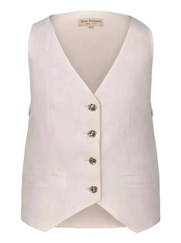 ANSE VICTORIN Linen Vest - White