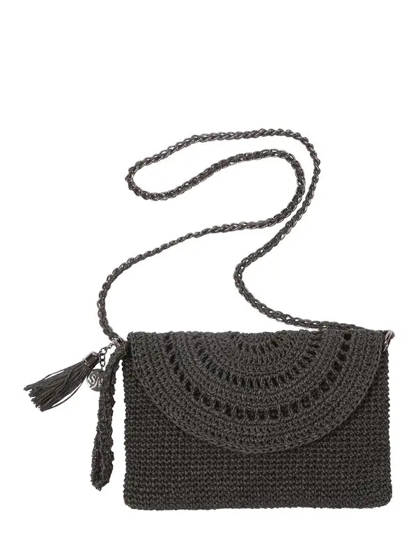 SJW BAGS LONDON Grace Hand Crochet Clutch - Black