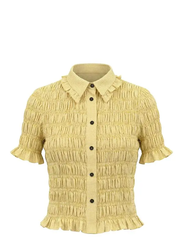 NOOKI DESIGN Astrid Gingham Blouse - Yellow