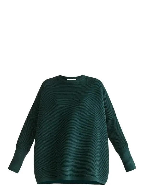 PAISIE Ribbed Pullover Jumper - Green