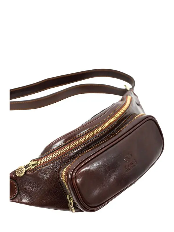 TIME RESISTANCE Leather Belt Bag - Brown