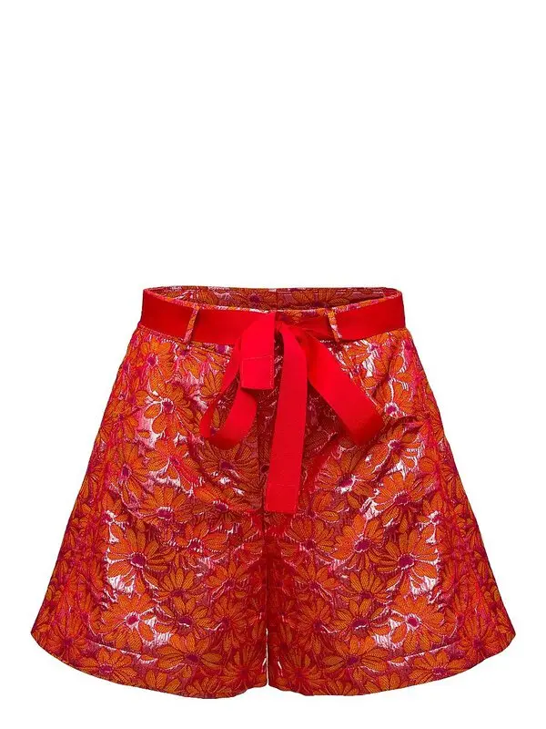 ANDREEVA Jacquard Shorts - Red
