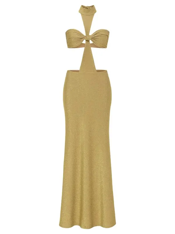 SOIRÉE MIAMI BEACH Aria Maxi Dress - Gold