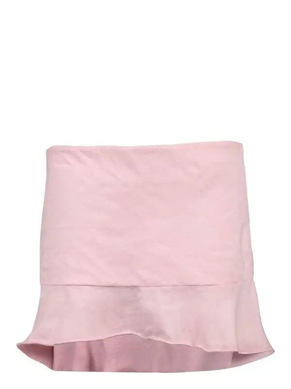 LOVE AND NOSTALGIA Mini Flip Hem Cotton Skirt - Pink