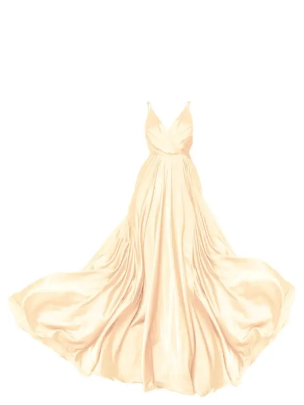 ANGELIKA JOZEFCZYK Satin Evening Gown - Gold