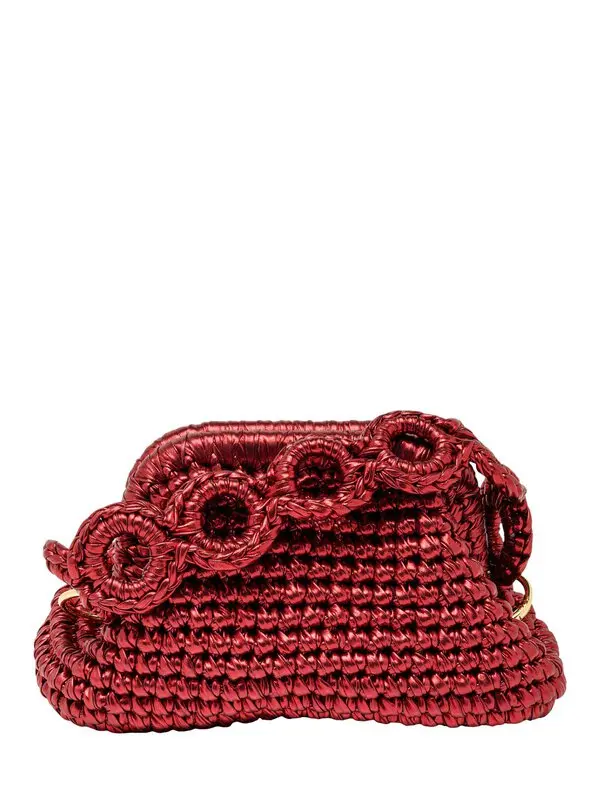 SIBYLLA DELPHICA Mini Metallic Crochet Clutch - Red