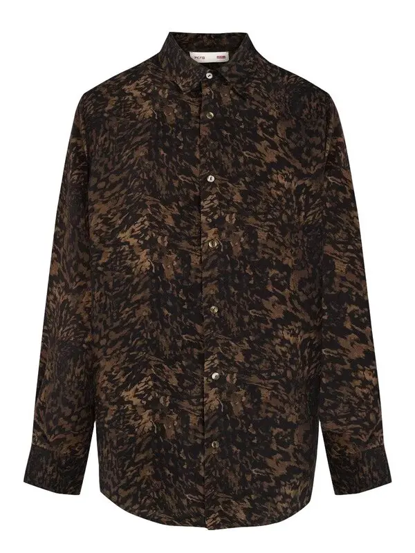 PCFG Black / Brown Your Itch Kangaroo Long Sleeve Shirt Leopard - Black/brown