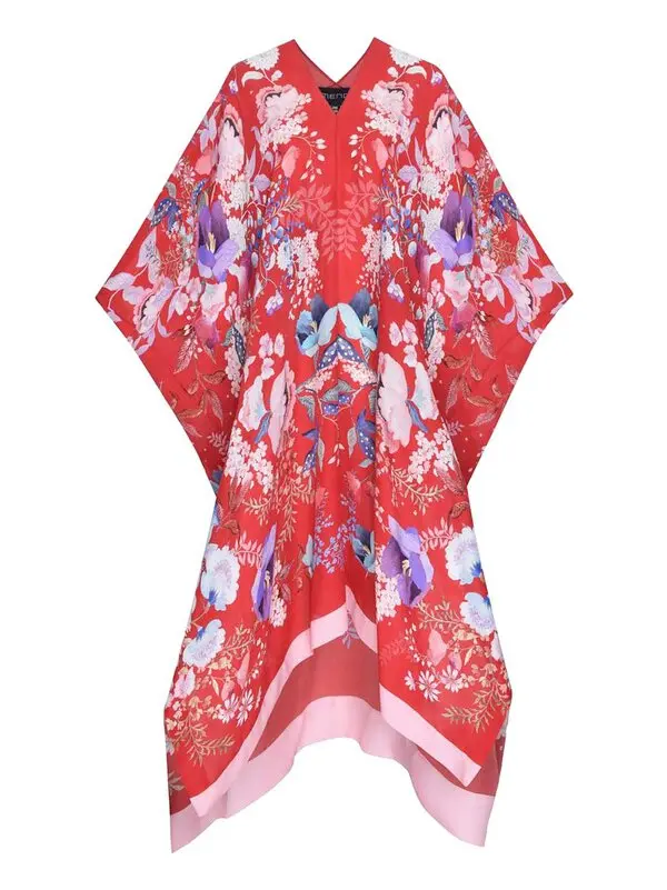 MENG Silk Georgette Kaftan - Red
