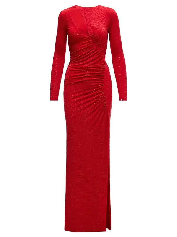 NISSA Crystal-embellished Maxi Dress - Red