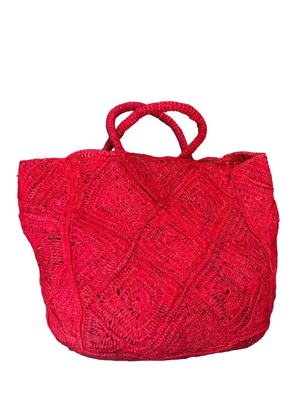 ZANATANY CONCEPTS Raffia Nico Tote Bag - Red