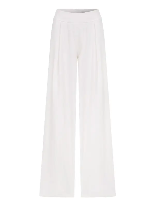 NAZLI CEREN Mui Wide-leg Linen Trousers - White