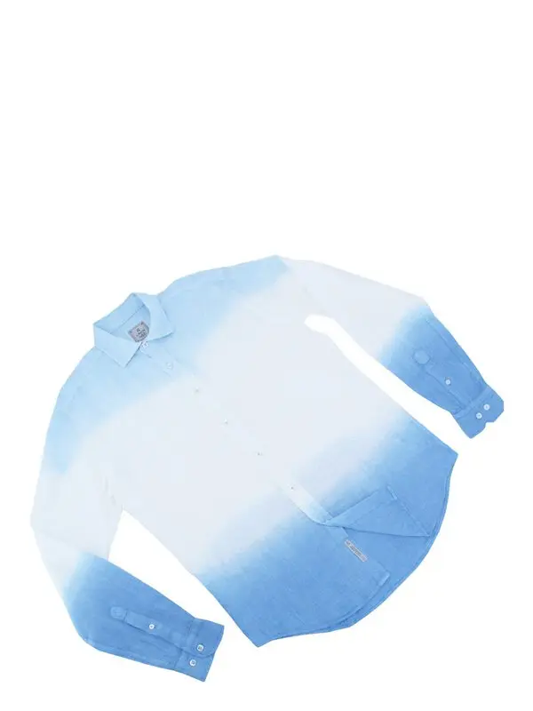 EIGHT X Blue / White Blue Ombré Linen Shirt - Blue/white