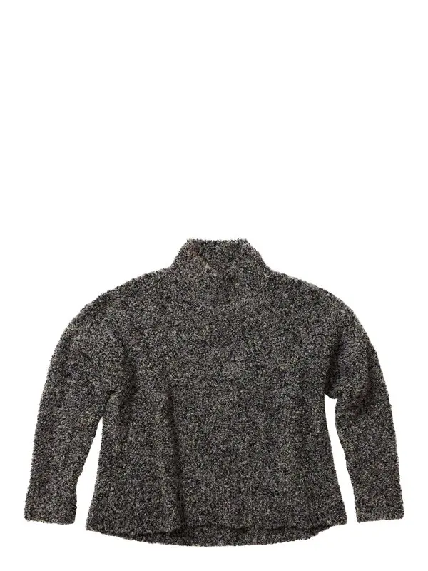 LINDSAY NICHOLAS NEW YORK Bouclé Knit Mock-neck Sweater - Grey