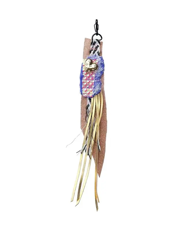 ACID CAT Fabric Scraps Bag Charm - Purple